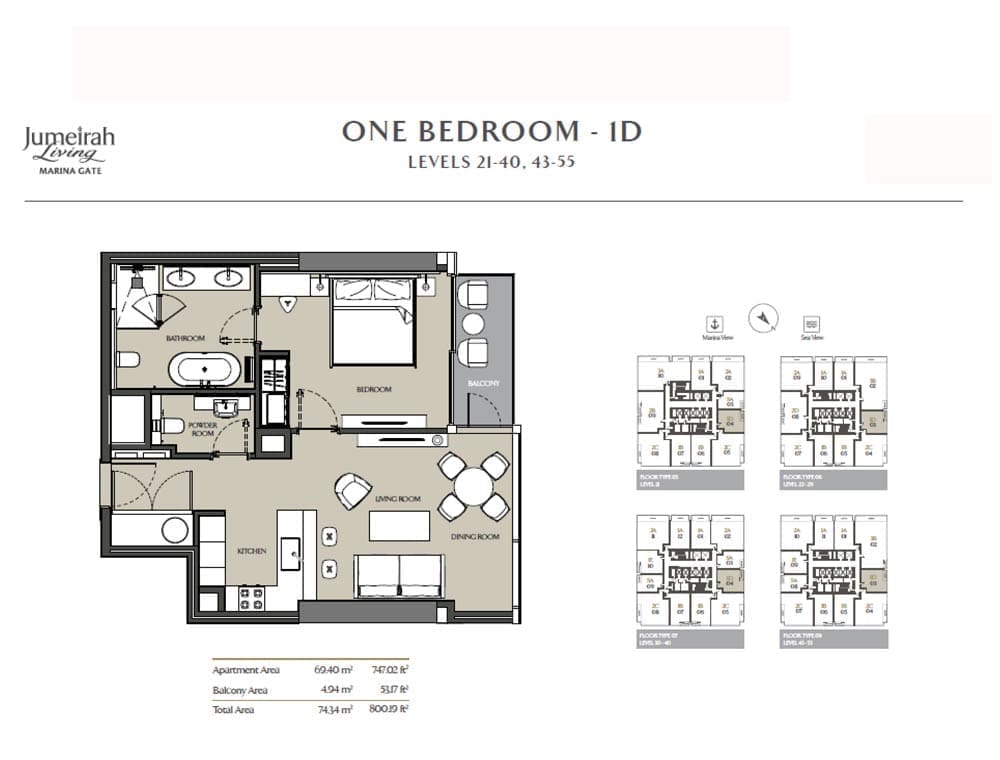 Jumeirah Living Marina Gate Floor Plans