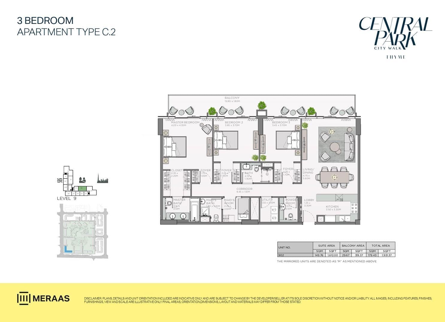 Thyme Floor Plans at City Walk Dubai