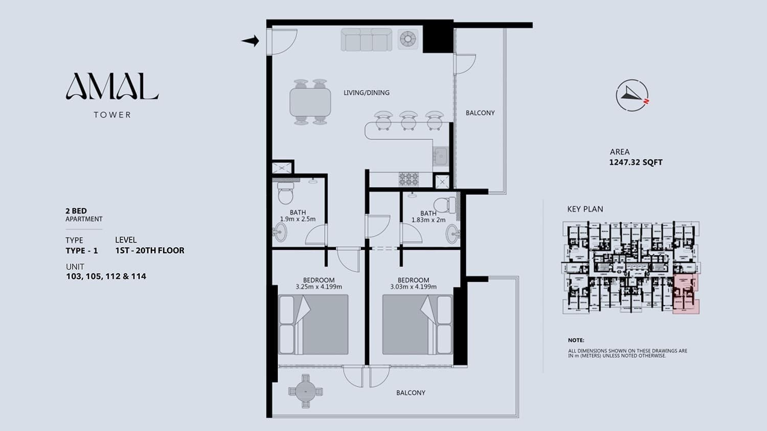 Amal Tower Floor Plans at Dubai Sports City