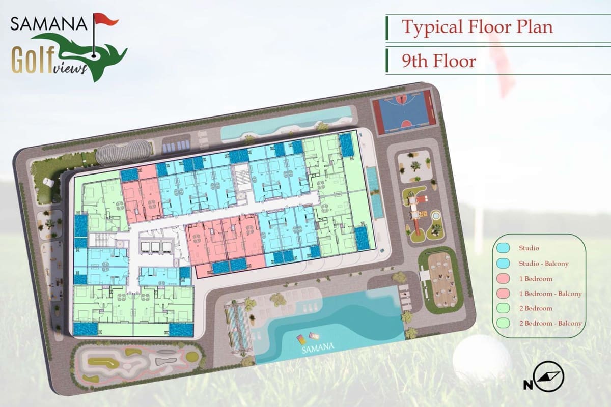 Samana Golf Views 9th Floor Plan