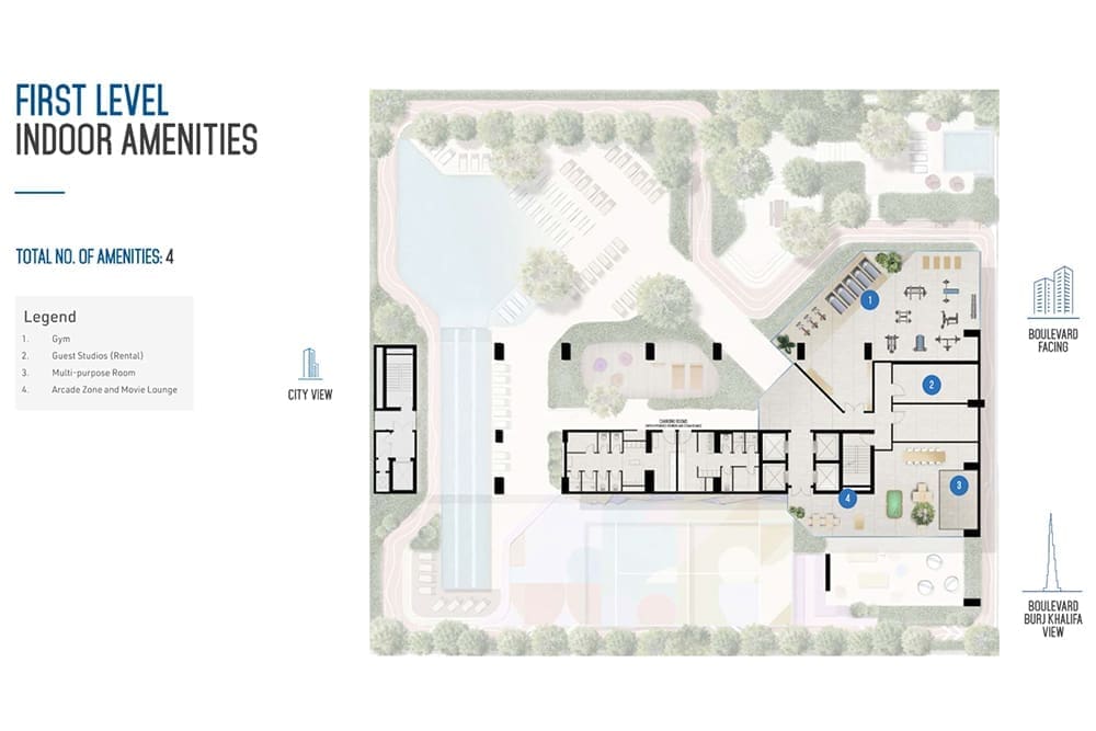 Rove Home First Level Indoor Amenities Floor Plan