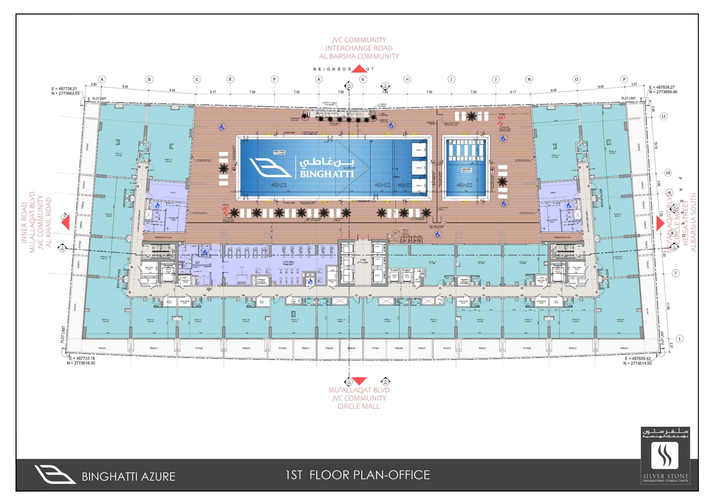 Binghatti Azure 1st Floor Office Floor Plan