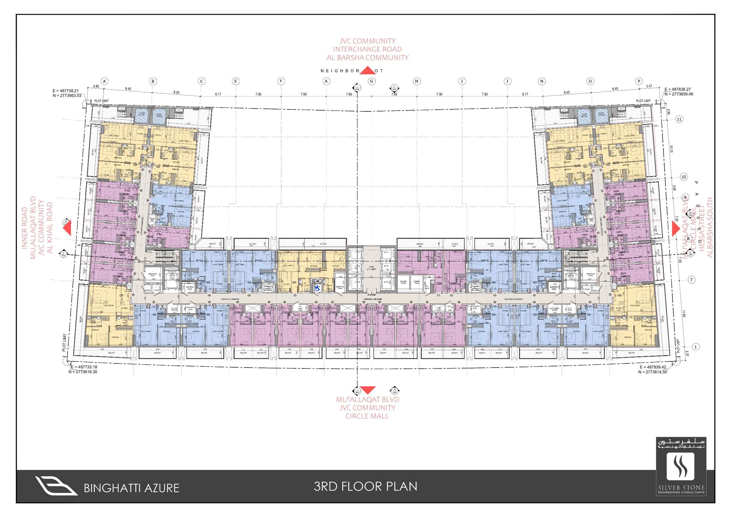 Binghatti Azure 3rd Floor Plan