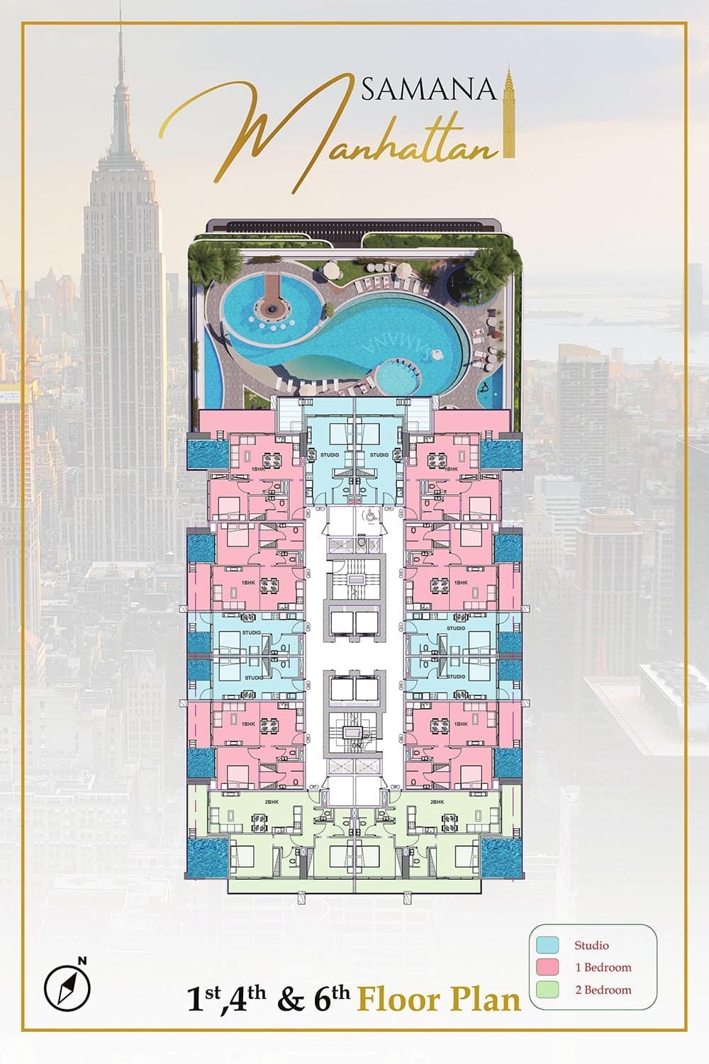 Samana Manhattan Floor Plans at JVC Dubai