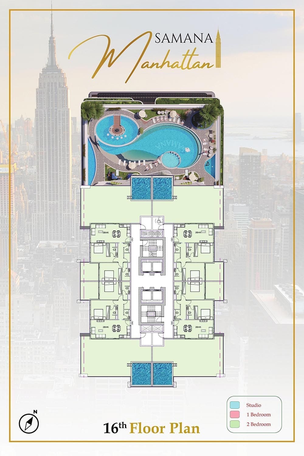 Samana Manhattan 16th Floor Plan