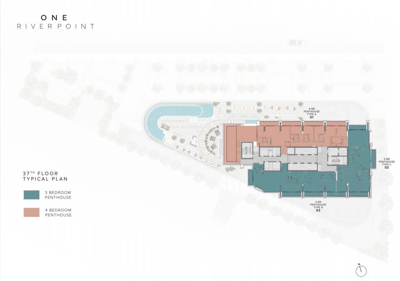 One River Point 37th Typical Floor Plan